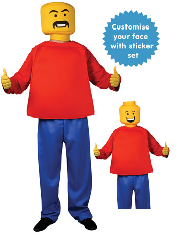 Mr Block Head Adult Costume - Angels Fancy Dress